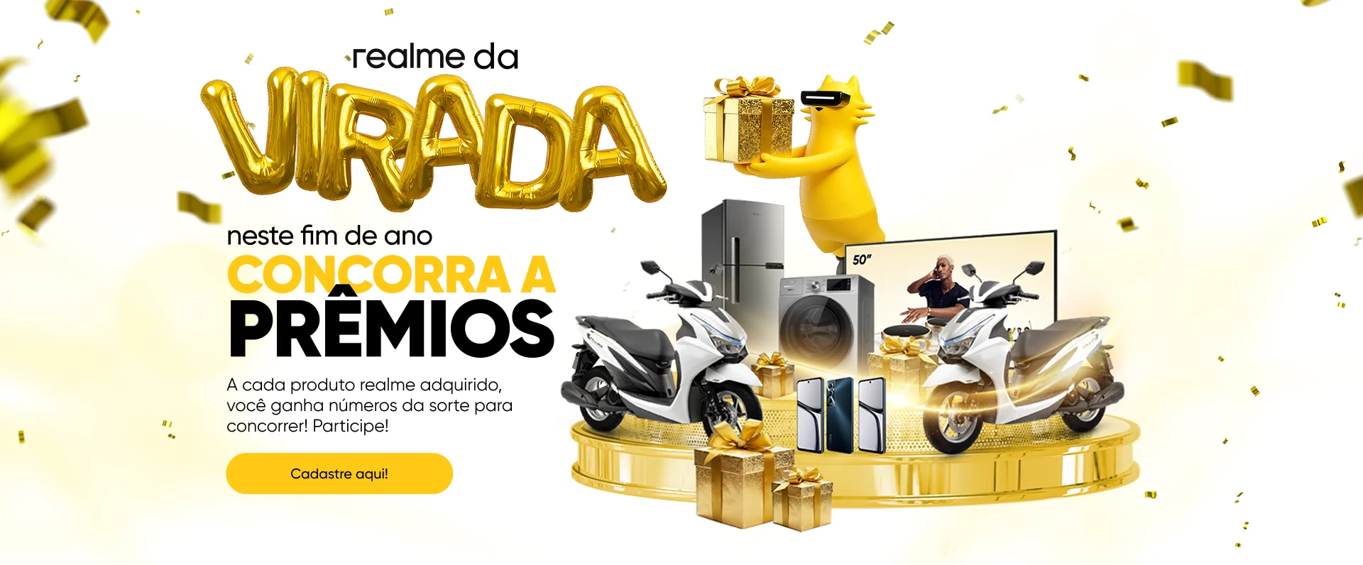 Virada Realme: Concorra a TVs, Moto e Smartphones.